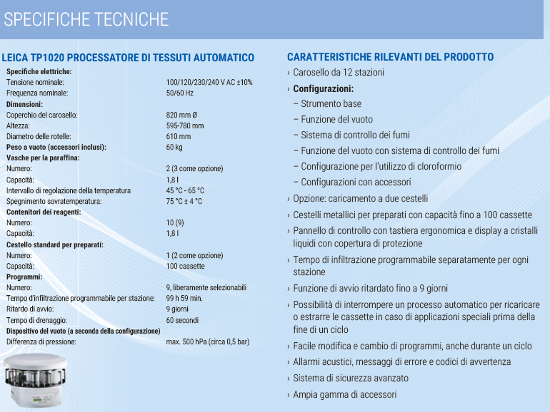 Leica TP1020 Automatic Benchtop Tissue Processor, Semi-Enclosed | Biogen Scientific